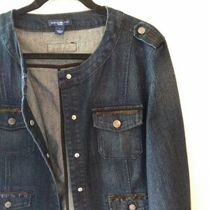 Bandolino | Jackets & Coats | Bandolino Denim Jean Jacket Black Sequins ...